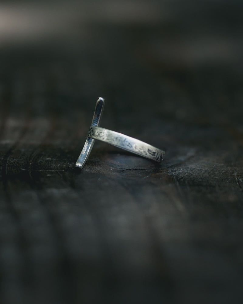 crescent moon ring silver